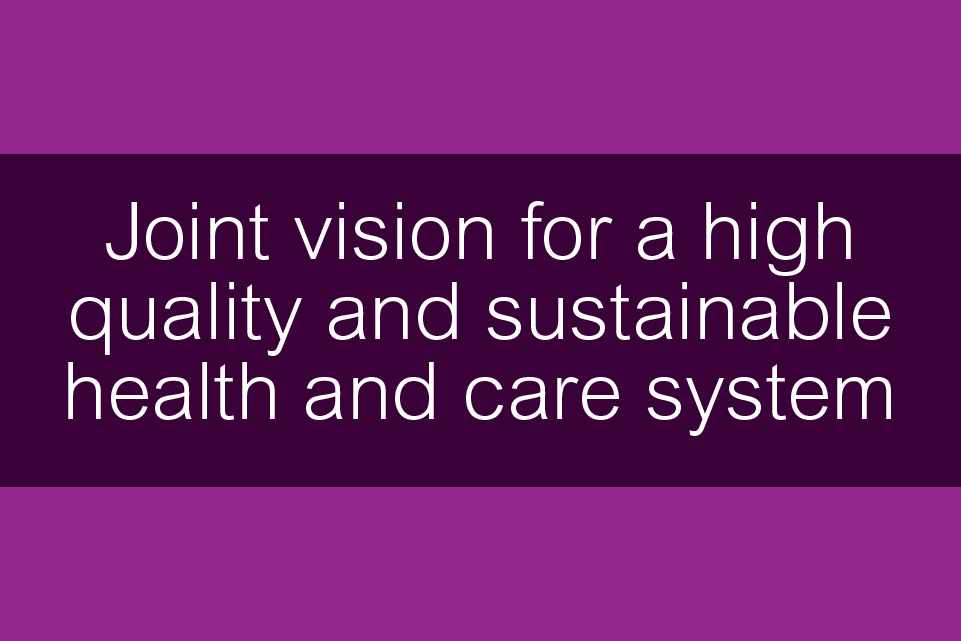 Joint vision for a high quality and sustainable health and care system ...